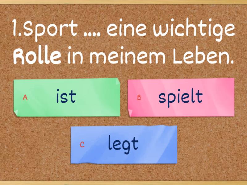 Feste Nomen - Verb- Verbindungen - Quiz