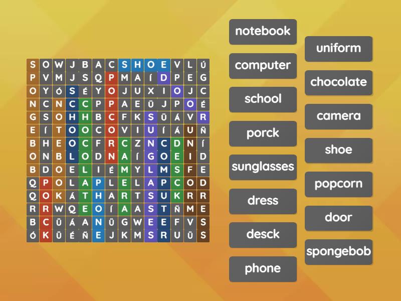 word search - Sopa de letras