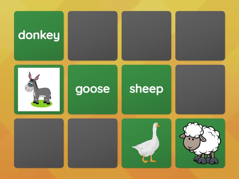 domestic animals - Matching pairs