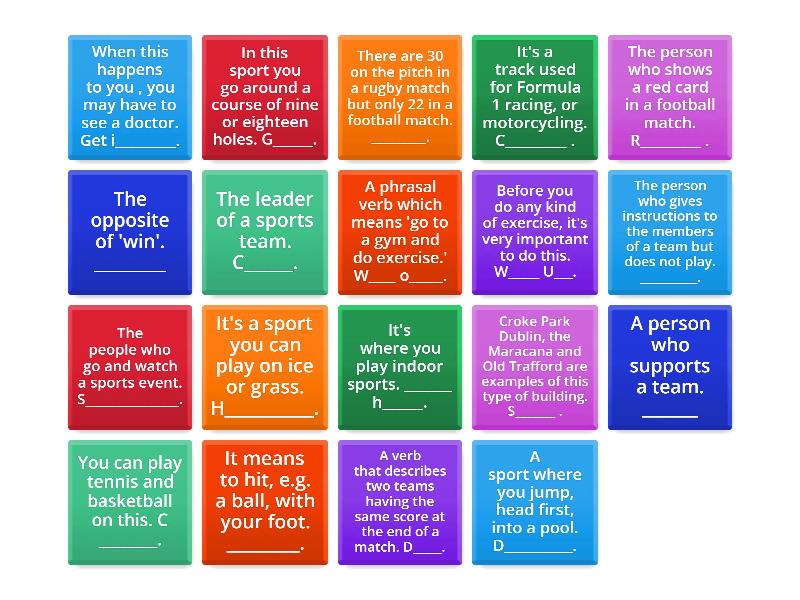 Catherine Gallagher walkthetalk Sport Vocabulary English File - Flip tiles