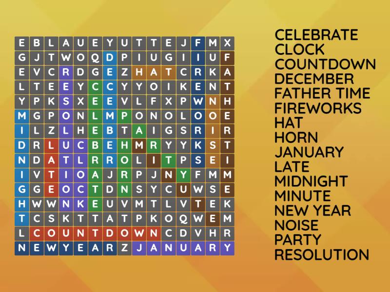 new year word search - Wordsearch
