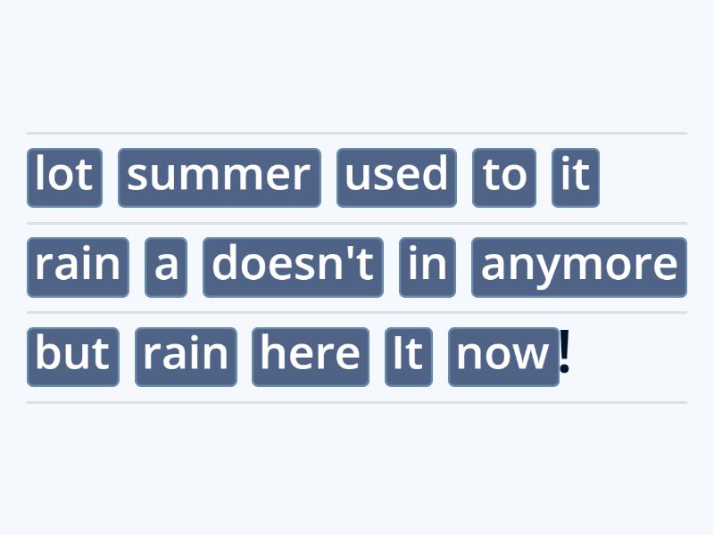 Used to, still and anymore - Reordenar