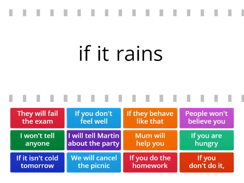 First conditional - Find the match