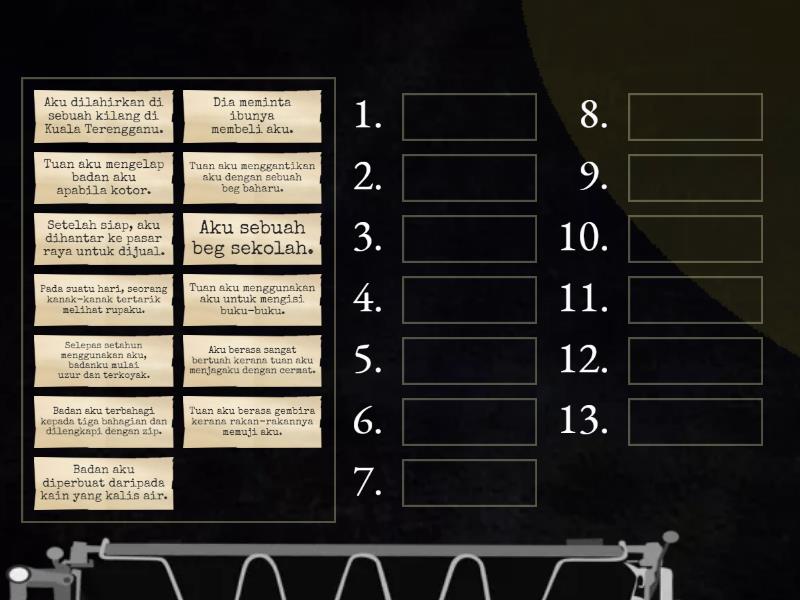 Susun Cerita Aku Sebuah Beg Sekolah Rank Order