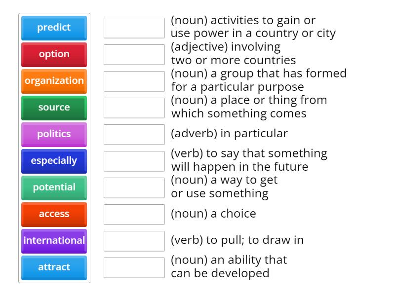RE-1 Unit 5A - Match up