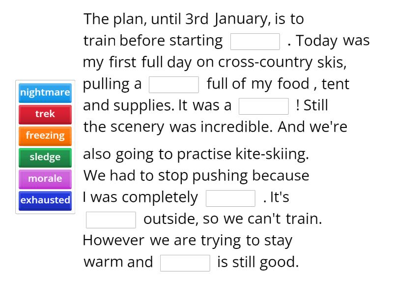 polar challenge - Complete the sentence
