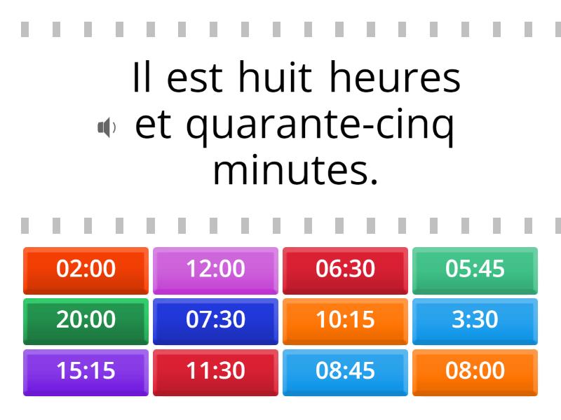 Quelle heure est-il? - Find the match