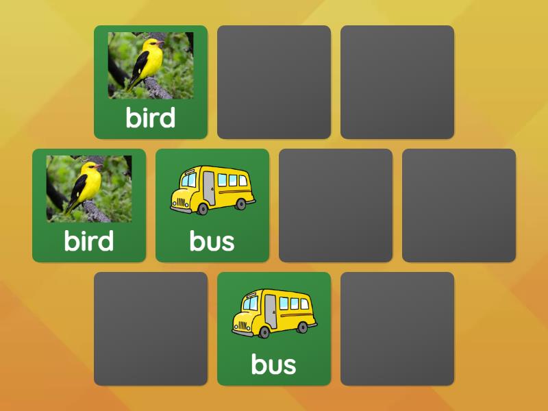 1st grade - Unit 1: Key words - Matching pairs