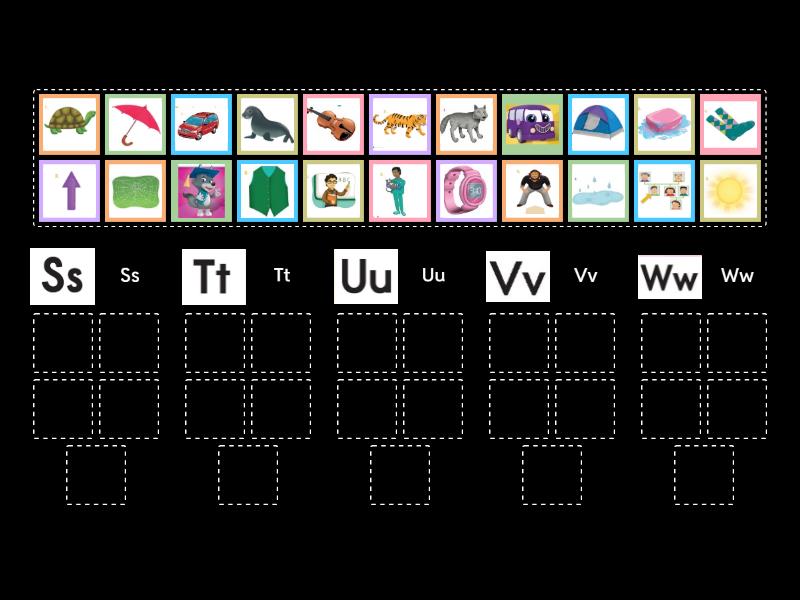 Letters, Ss, Tt, Uu, Vv, Ww - Group sort