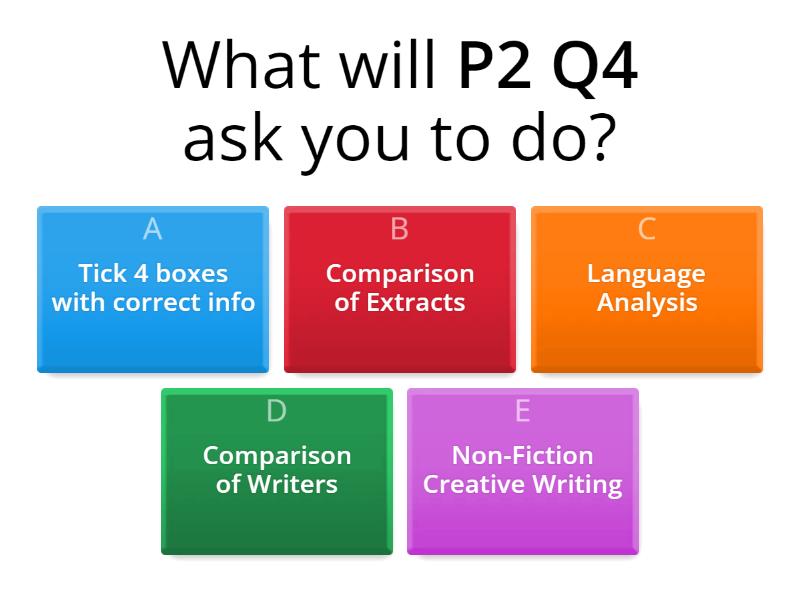 P2 Q4 Revision - Quiz