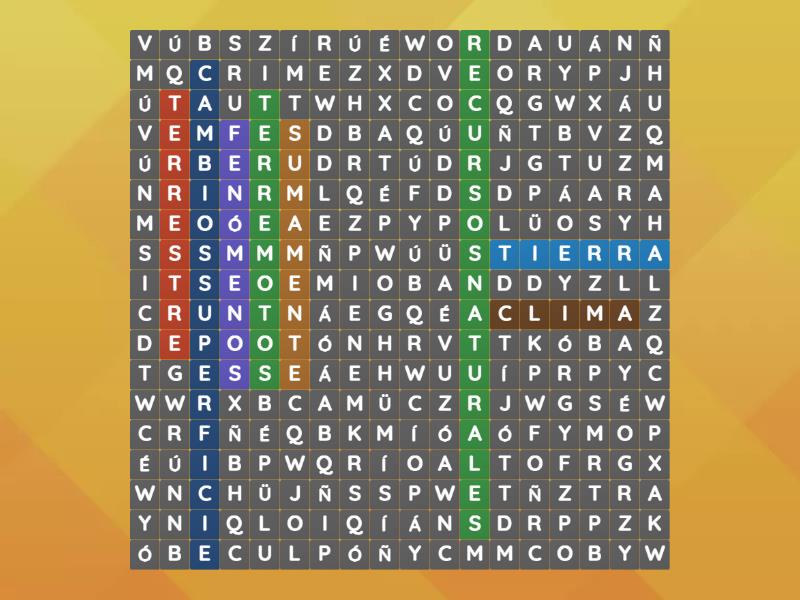 geografía.El medio ambiente y el cambio climático. - Sopa de letras