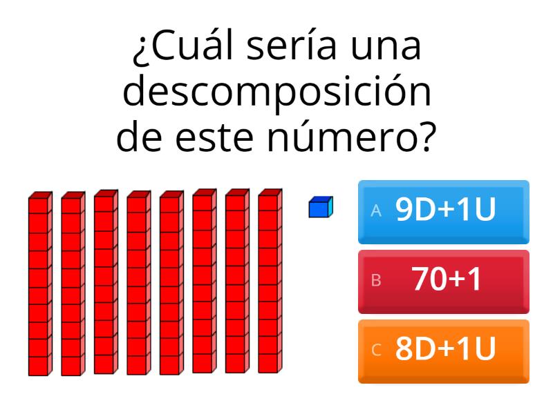 Descomponer números (U,D y C / Valor Posicional) - Quiz