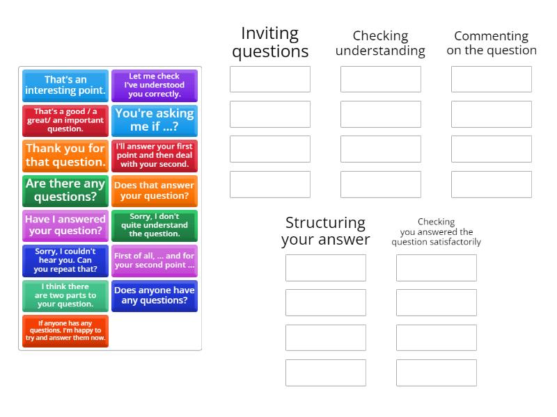 Sorting: Dealing with questions - Group sort