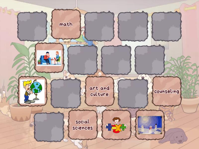 School Subjects Game - Matching pairs