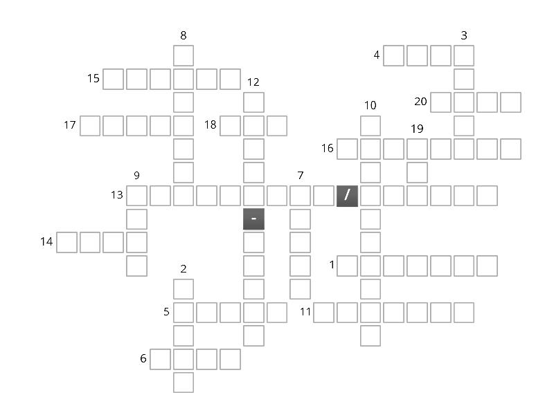 Practical English 2 - Restaurant - Crossword