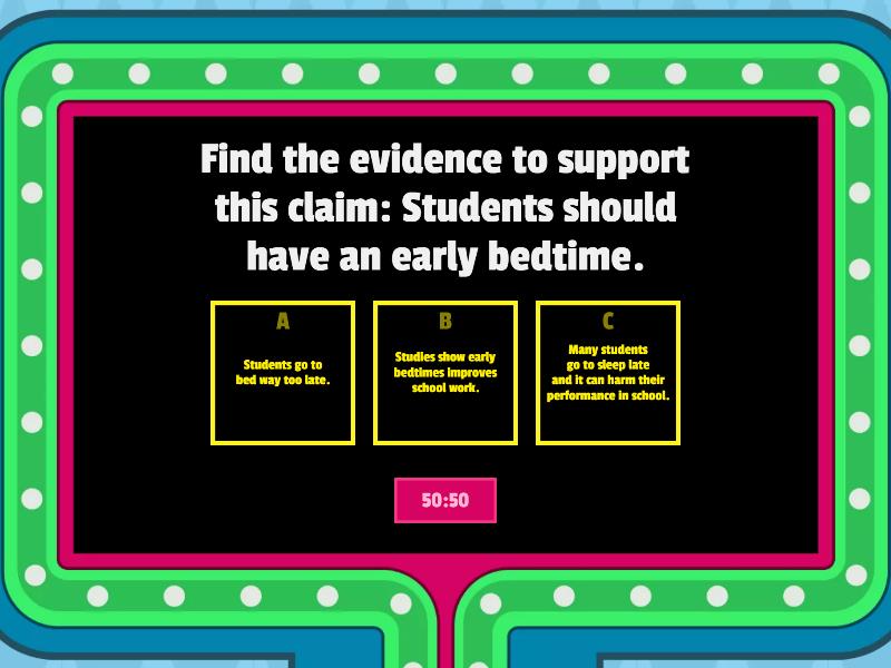 Argumentative - Gameshow quiz