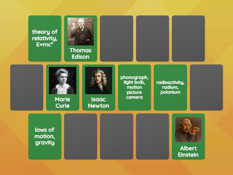 Inventions and inventors - Matching pairs