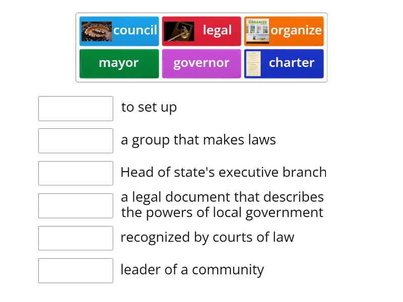 levels of the government - Match up