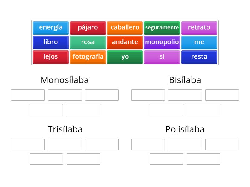 Clasificando palabras por sílabas - Group sort