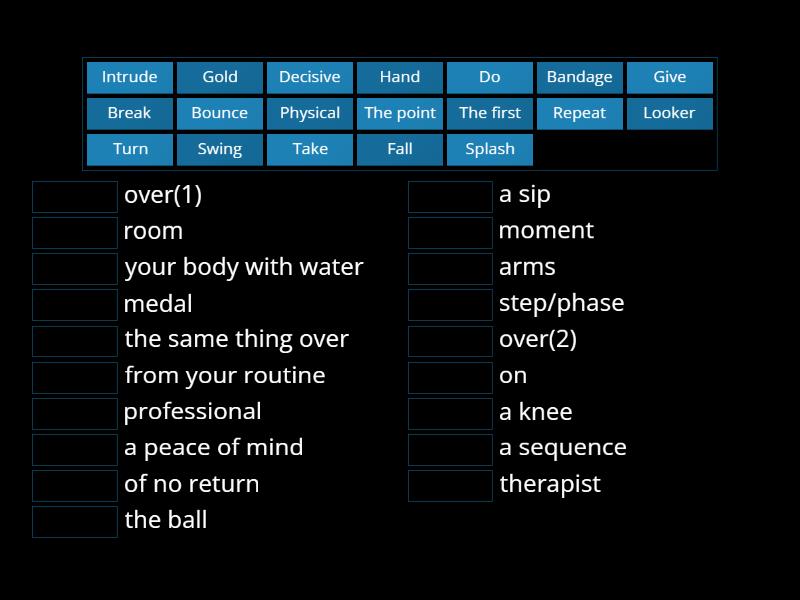 Focus 3 Unit 2.4 phrases - Match up