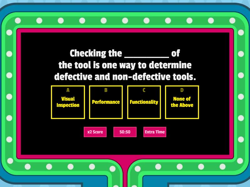 Defective and Non-defective Tools - Gameshow quiz