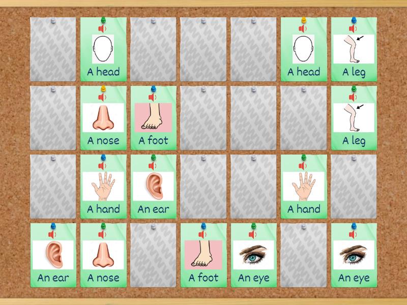 Memory game - MY BODY - Matching pairs