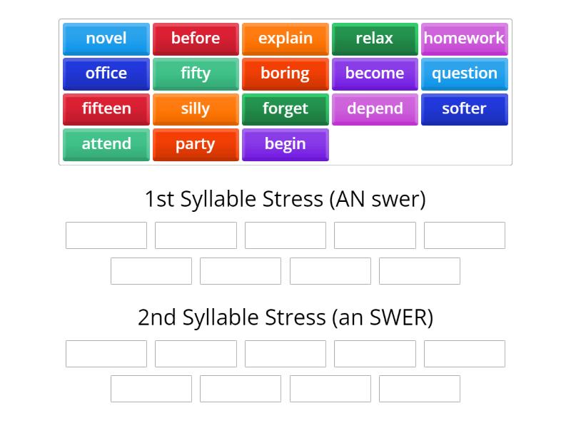 Word Stress Categorization - Group sort