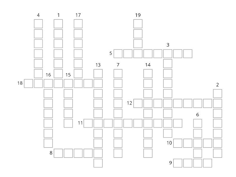 En el aula. Materiales escolares - Crossword