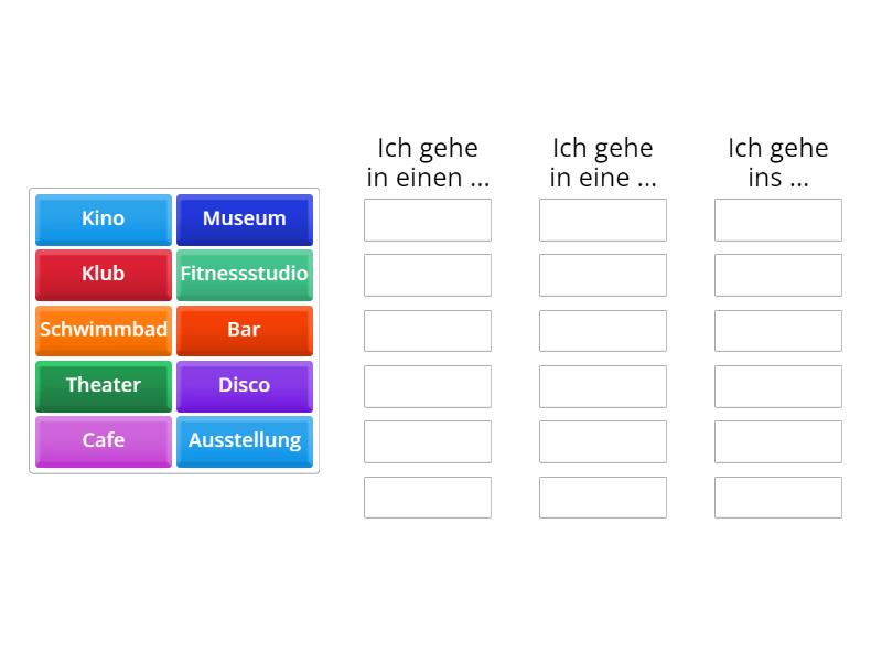 Ich gehe ... - Die richtige Gruppe
