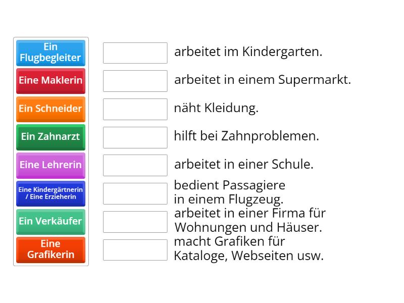 Berufe A1-A2 Teil 2 - Match up