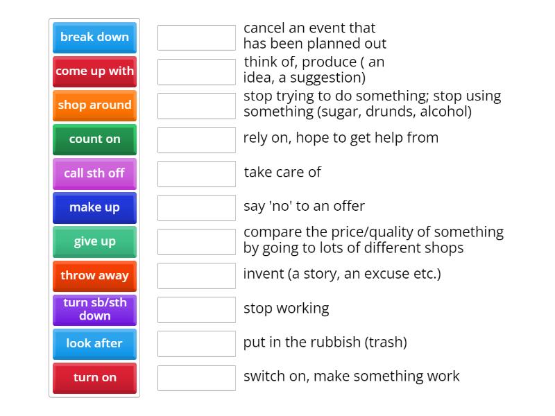 Speakout B1++ Unit 7.1 Phrasal verbs - Match up