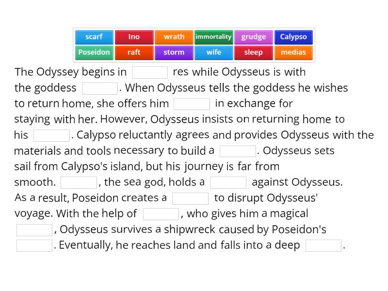 Odyssey: Chapters 1 & 2 Summary - Complete the sentence