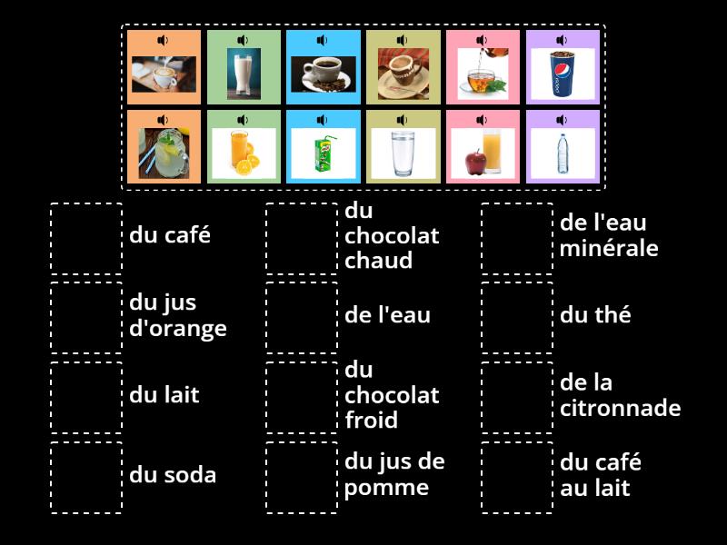 Les boissons-Je voudrais boire ... - Match up