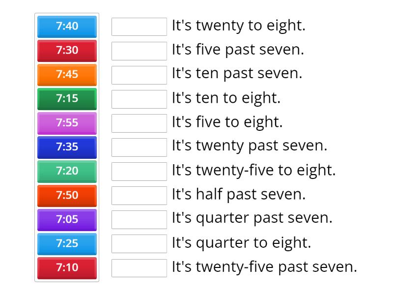 TELLING TIME (analog, digital) - Match up
