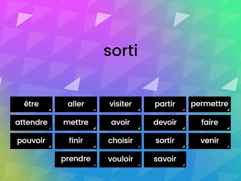 Abbinare infinito e participio passato - Find the match