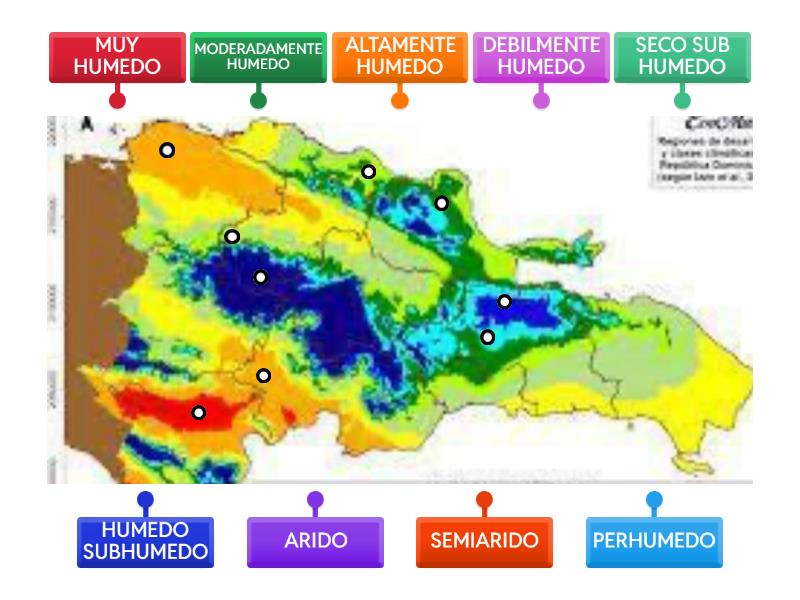 UBICA EN EL MAPA LOS DIFERENTES TIPOS DE CLIMA DE REP. DOM - Labelled ...