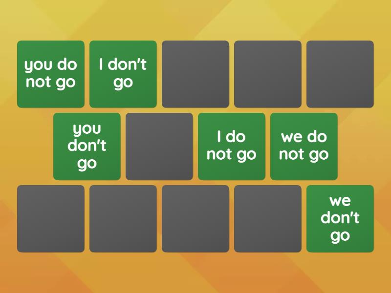 Simple Present Negative Contractions - Matching pairs