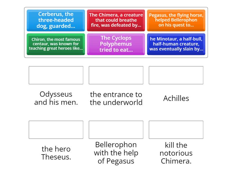 Greek Mythology - Match up