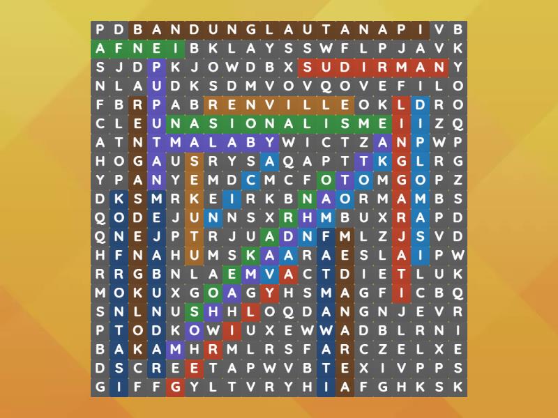 UPAYA MEMPERTAHANKAN KEMERDEKAAN - Wordsearch