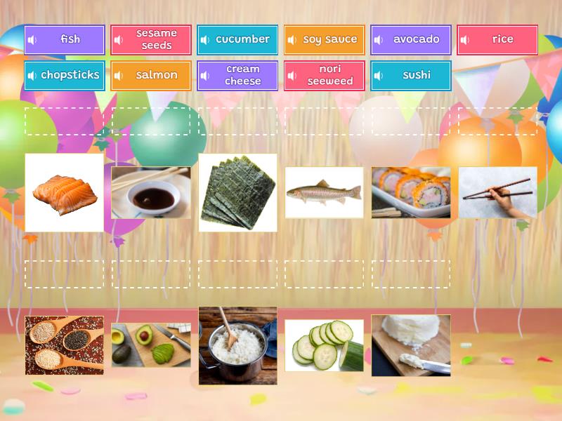 SUSHI PARTY (vocabulary) - Match up