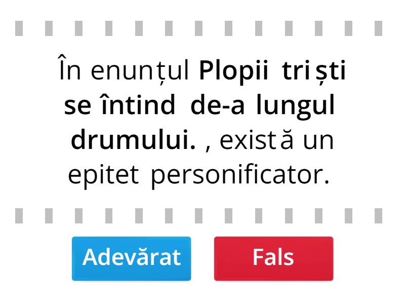 Epitetul - Adevărat sau fals