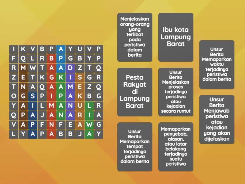 Game teks berita - Wordsearch