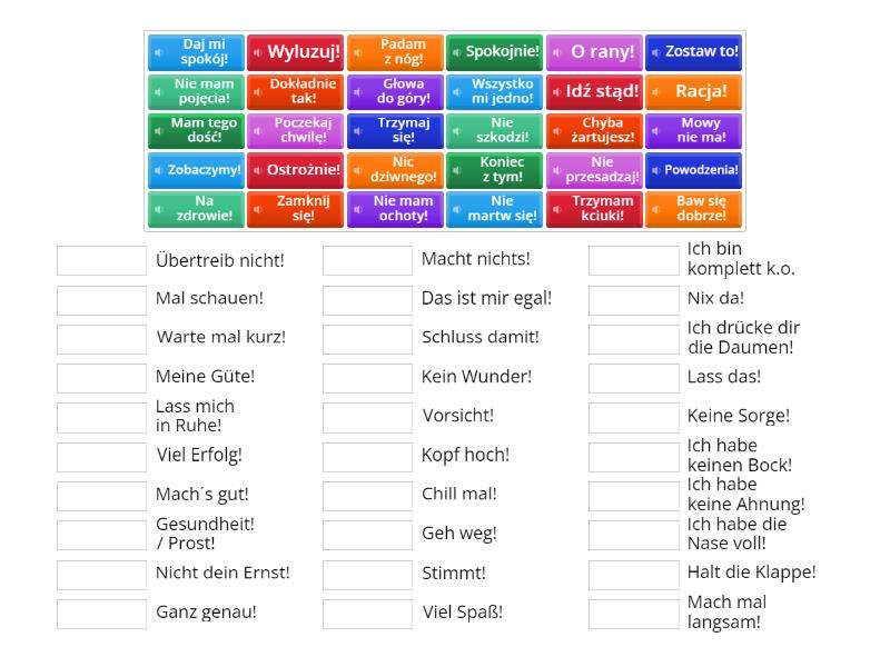 Zwroty po polsku! - Match up