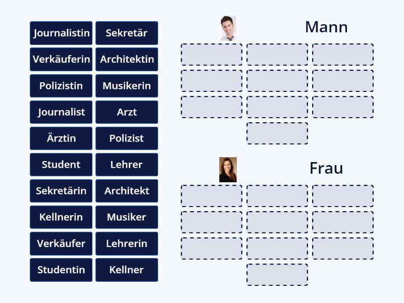 Berufe - Mann oder Frau? - Group sort