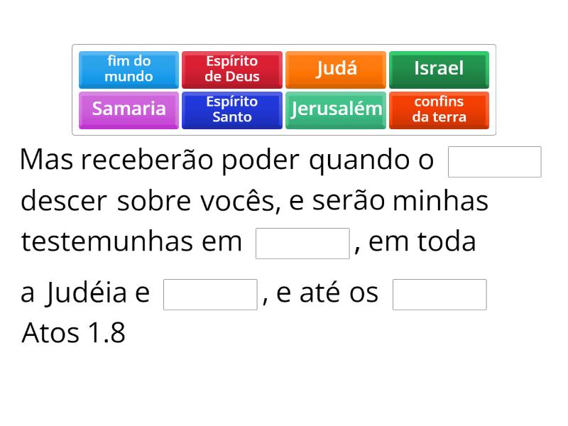 Complete o versículo - Complete the sentence