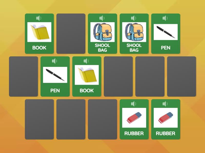 SCHOOL OBJECT'S MEMORY GAME - Parejas