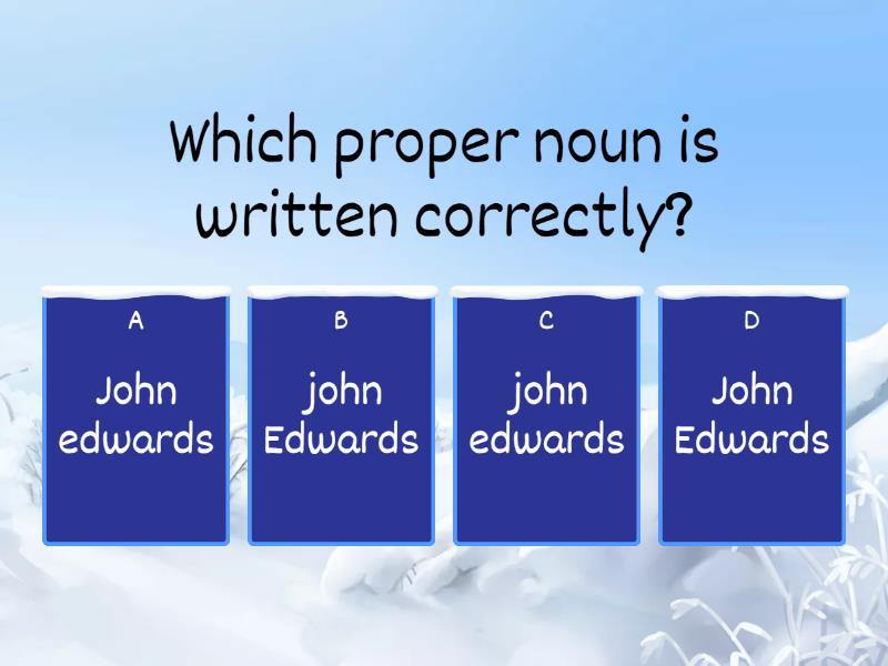 Proper Nouns - Quiz