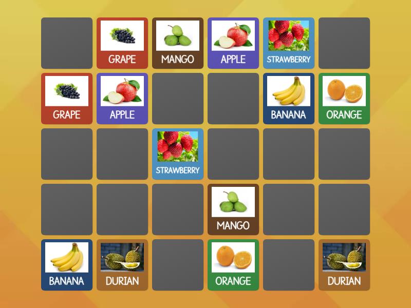 FRUITS - Matching pairs