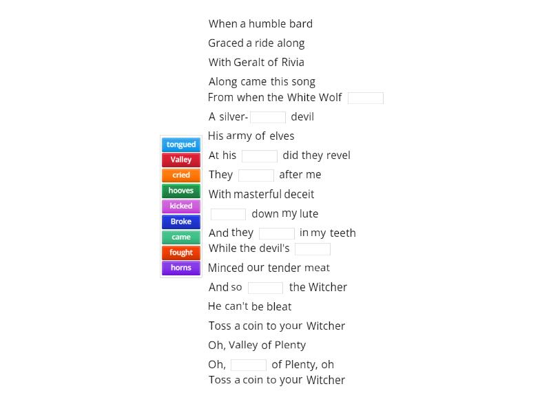 Toss a coin - Complete the sentence