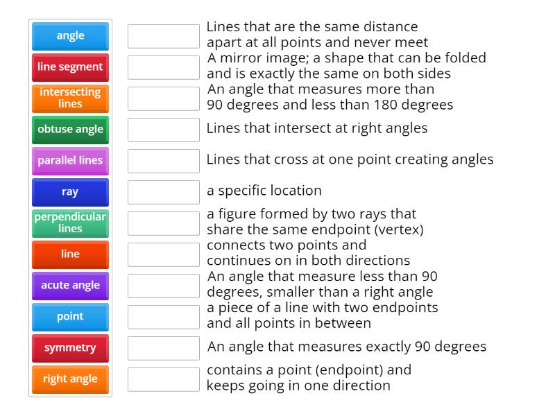 Geometric Vocabulary - Match up